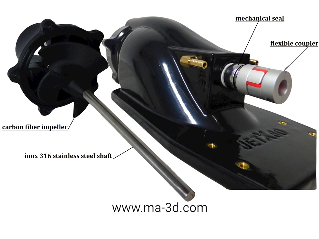 JetX80 Water Thruster for DIY Jet Surf + Carbon Fiber Impeller - Buy ...